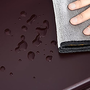 VECELO Nightstands Set of 2 End/Side Tables Living Room Bedroom Bedside, Vintage Accent Furniture Small Space, Solid Wood Legs, One Drawer, Black Walnut