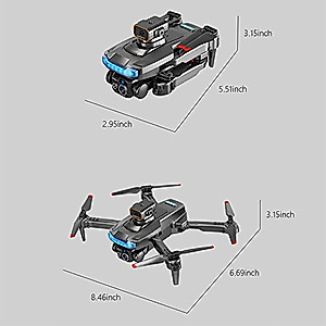Mini Drone with 4K Dual HD FPV Camera Remote Control Toys Gifts for Boys Girls with Altitude Hold Headless Mode 1-Key Start Speed 2023 (Black)