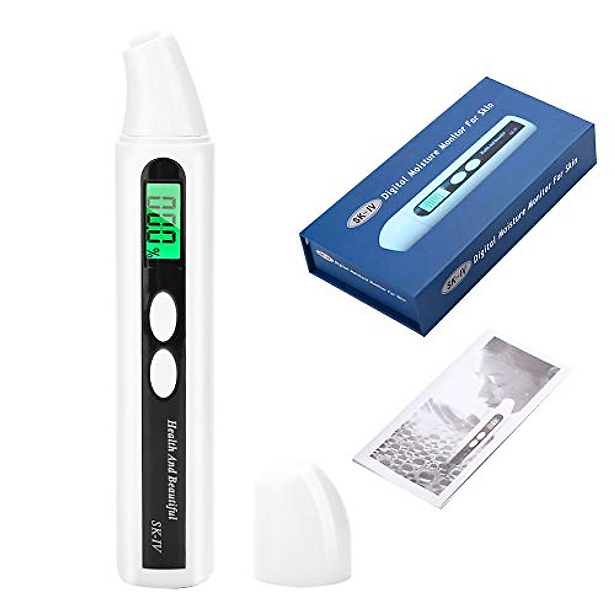 Skin Moisture Analyzer Portable, 0~99.9% Skin Moisture Detector Digital LCD Skin Face Moisture Oil Analyzer Monitor Tester Detector