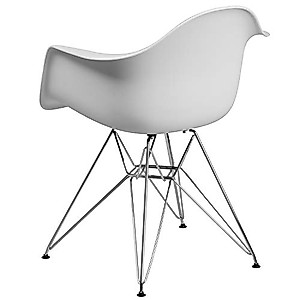Flash Furniture Alonza Series White Plastic Chair with Chrome Base