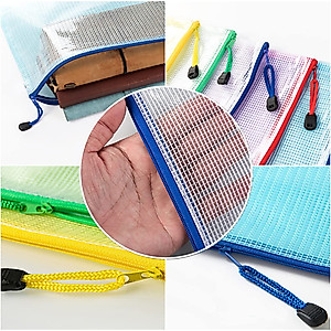 DoTebpa 25 Pcs 5 Colors Small Plastic Zip Document,Clear Plastic Pouch with Zipper for Receipt,Check,Pencil,Mini Tool