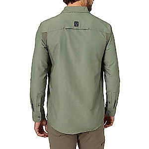 ATG by Wrangler mens Long Sleeve Mixed Material Shirt, Dusty Olive, XX-Large US