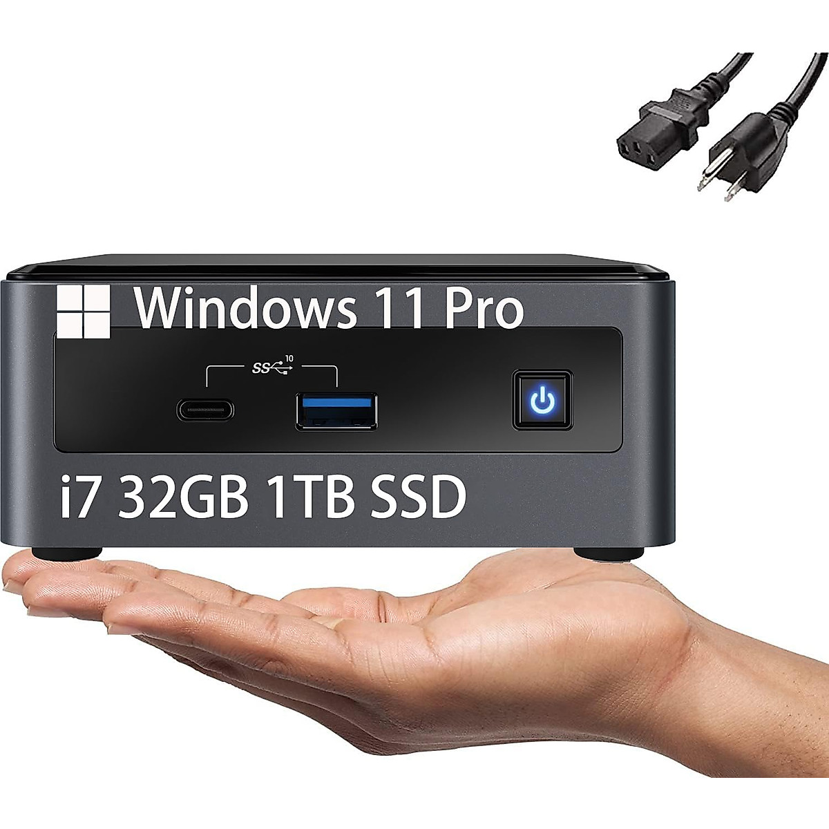 Intel NUC 10 Mini Performance Kit (32GB RAM, 1TB SSD, Core i7-10710U, UHD Graphics) Booksize Business Home Gaming PC Desktop, RJ45, Wi-Fi 6, 3-YR Warranty, IST Cable, Win 11 Pro, BXNUC10i7FNHN