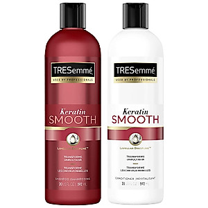TRESemme Shampoo and Conditioner Set, Keratin Smooth - Anti Frizz Hair Products with Keratin Protein, Promotes Smooth Sleek Hair for up to 72 Hours.