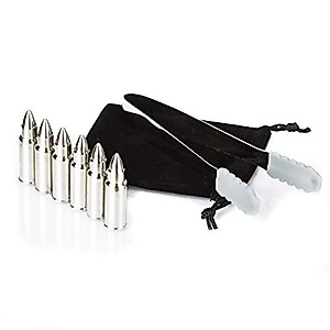 Bonnie & Clyde Car Decanter Set, Wine & Whiskey Decanter Set 15" L with 2 Bullet Shot Glasses, Set of 6 Whiskey Chillers Stainless Steel Bullet Shaped Ice Cubes Vintage Car Decanter Bar Gift