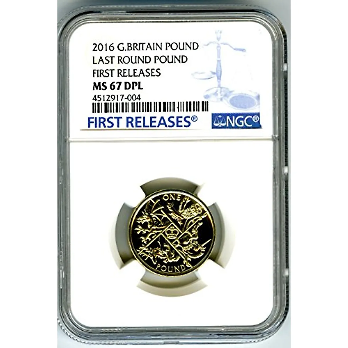 2016 UK GREAT BRITAIN LAST ROUND POUND FIRST RELEASES DEEP PROOF LIKE DPL PD MS67 NGC
