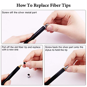 StylusHome Stylus Pens for Touch Screens(6 Pcs),Sensitivity 2 in 1 Fiber Tips Capacitive Stylus with 12 Extra Replaceable Tips for iPad iPhone Tablets Samsung Galaxy All Universal Touch Screen Devices