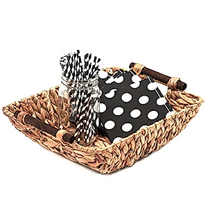 Trademark Innovations 15" Hyacinth & Wood Handled Basket