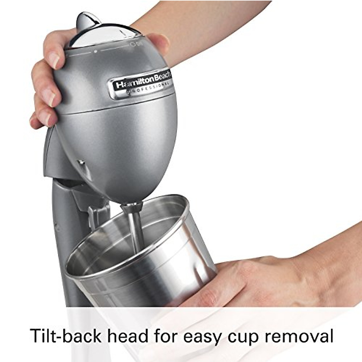 Hamilton Beach Pro Retro Die-Cast Mixer for Milkshakes, Soda Fountain Drinks, Protein Shakes, Whipping Omelets and Pancake Batter, 28 Oz Cup (65120), Gray