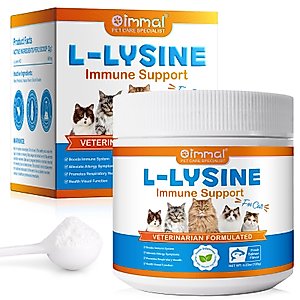 L-Lysine Powder for Cats, 120g Lysine Powder Supports Cats Immune System, Respiratory Health & Visual Function – Lysine Powder Improve Cats Eye Discharge, Pets Health Supplies, Salmon Flavor - 4.23oz
