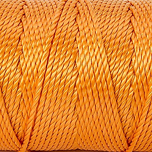 HONGDA Mason Line, 215 Feet #18 Twisted Polypropylene Mason Line String Perfect for Masonry Jobs and for The Layout of General Construction, Gardening, DIY Project, Orange