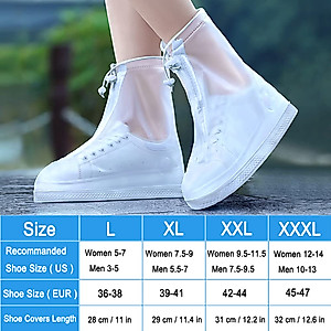 Shiwely Shoes Cover Waterproof Sand Control Non-Slip Shoes Cover Reusable Rain Snow Boots Overshoes for Cycling Outdoor Camping Fishing Garden Travel Women Men (XL(Women 7.5-9 Men 5.5-7), White)