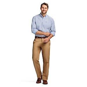 IZOD Men's American Chino (Inert Flat-Front or Pleated) Classic-Fit Pants, English Khaki, 34W x 32L