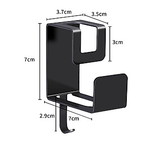 YIKANGHENG Adhesive Washbasin Hook, 1 Pcs Stainless Steel Silver Pot Holder Used for Kitchen and Bathroom Placing Washbasin and Pot (Black)