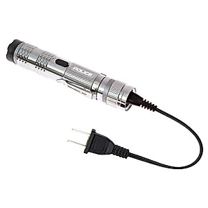 POLICE Stun Gun M12 - Aluminum Mini Rechargeable with LED Flashlight, Silver