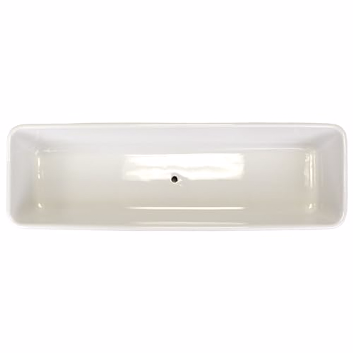 Ceramic Succulent Pots - 1 Pot - Long Rectangle - with Bamboo Tray - White - 11"