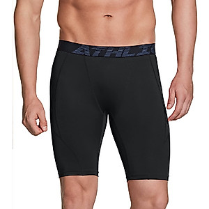 ATHLIO Men's Athletic Cool Dry Compression Shorts, Sports Performance Active Running Tights, 3pack Cool Dry Shorts Dim Black/Dim Black/Dim Black, X-Large