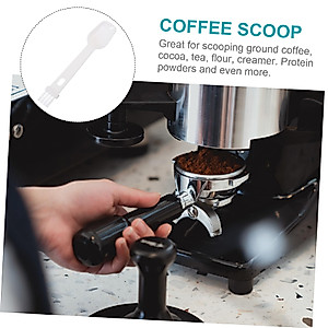 KICHOUSE 12pcs Grinder Cleaning Brush Tea Measuring Spoon Coffee Bean Grinder Coffee Machine Cleaning Brush Espresso Coffee Grinder Brush Coffee Beans Grinder Multi-purpose Scoop White Pp