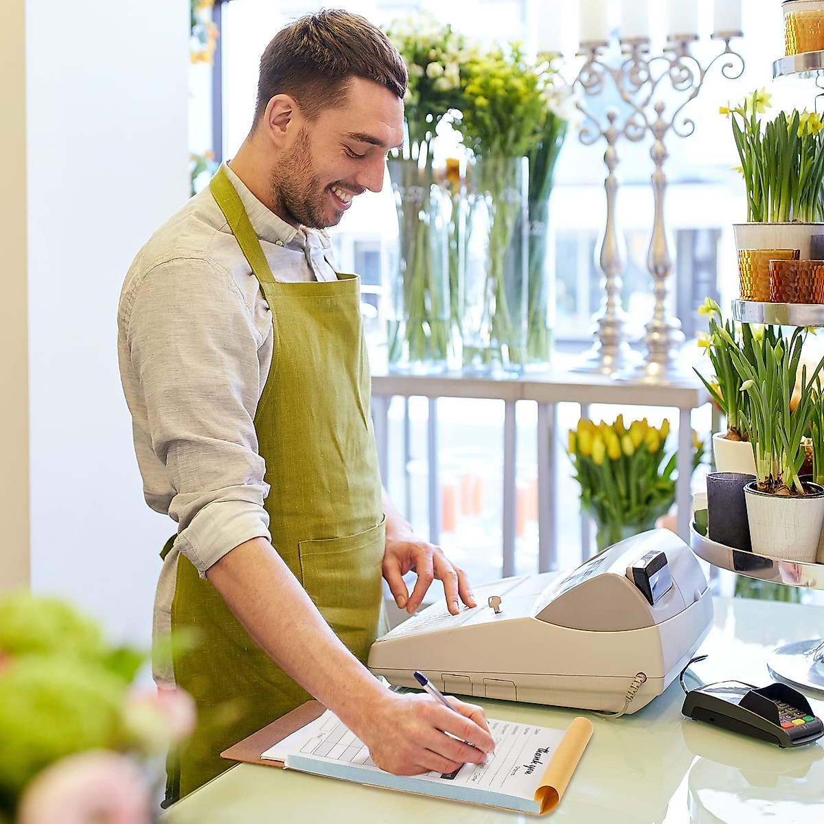 Ctosree 20 Pack Thank You Receipt Book for Small Businesses 3.5x5.5 Inch 2 Part Carbonless White Yellow Receipt Pad, 100 Sheets Per Pad