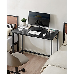 VASAGLE Computer Desk, Gaming Desk, Home Office Desk, for Small Spaces, 19.7 x 39.4 x 29.5 Inches, Industrial Style, Metal Frame, Black with Wood Grain ULWD041B56