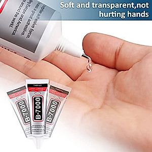 B-7000 50ml Glue with Precision Tips Adhesive Glue for Craft DIY Jewelry Phone Screen Repair RC Tires Paste 2 Pack
