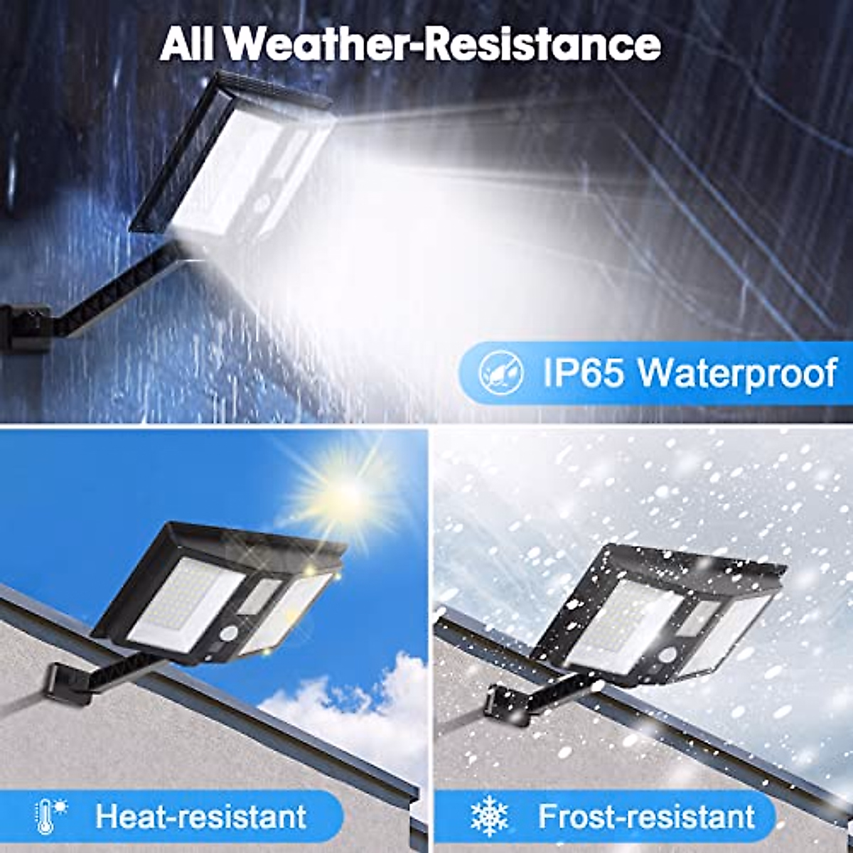 PEZOTA Solar Street Lights Outdoor, IP65 Waterproof Solar Powered Flood Lights with Motion Sensor & Remote Control for Patio Yard Garden Front Door, 138LEDs, Black (2 Pack)