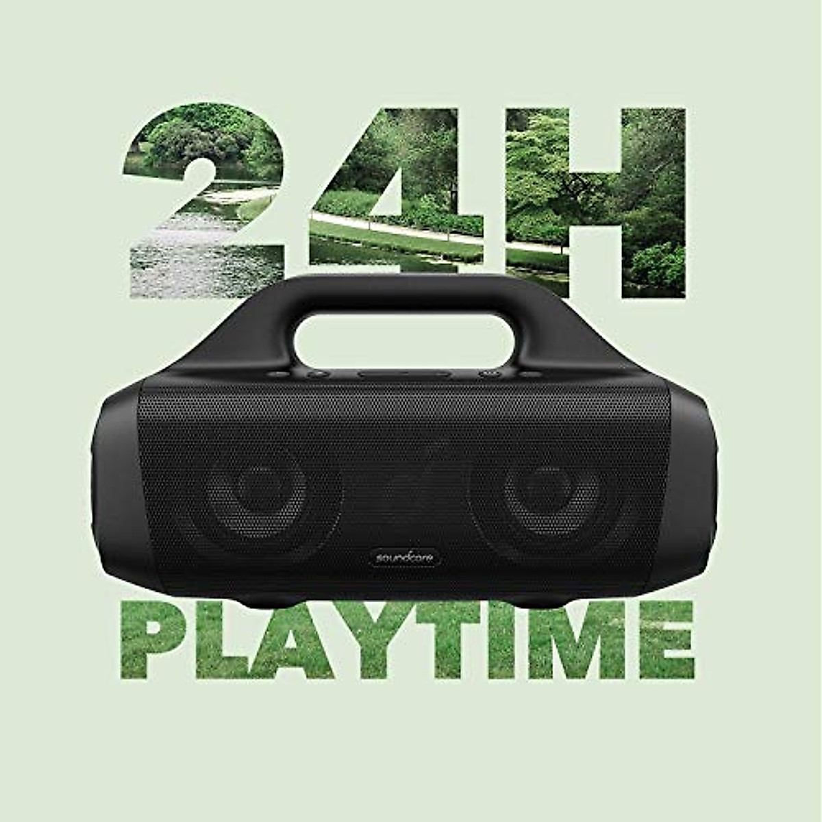 Anker Soundcore Motion Boom Outdoor Speaker with Titanium Drivers, BassUp Technology, IPX7 Waterproof, 24H Playtime, Soundcore App, Built-in Handle, Portable Bluetooth Speaker for Outdoors (Renewed)