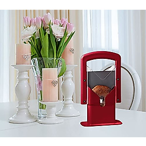 Bagel Slicer for Home, Bagel Cutter Stainless Steel, Red