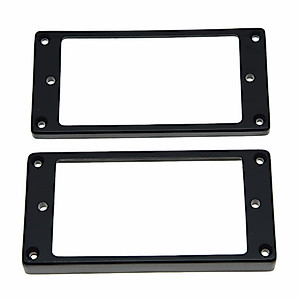 Dopro Set of 2 Plastic Humbucker Pickup Ring Pickup Mounting Frame Flat Bottom 3 * 5 for Neck and 7 * 9 for Bridge Pickup Black