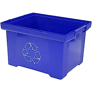 Storex 9 Gallon Recycle Bin, Blue (STX61549U01C)