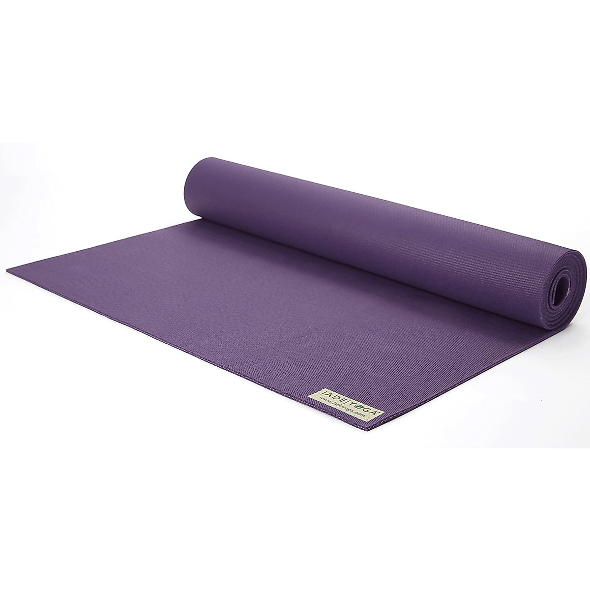 JadeYoga Travel Yoga Mat - Packable, Lightweight, and Portable Yoga Mat - Non-Slip Natural Rubber Mat for Women & Men - Great for Yoga, Home, Gym, Pilates, Fitness & Stretching (Purple, 68" x 24")