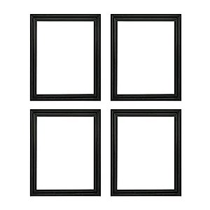 Creative Mark Illusions Floater Frame For 3/4" Deep Canvases - 16x20 Black- Set of 4, Ideal for Galleries & Home Decor - Wood Float Frame for Canvas Paintings- Complete Hanging Hardware