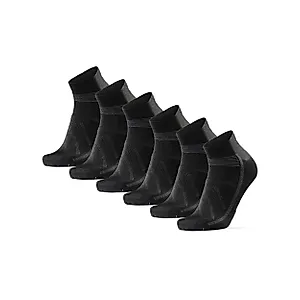 DANISH ENDURANCE 3 Pack Cycling Socks, Low-Cut, Breathable for Men & Women, Black, Medium