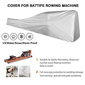 BATTIFE Accessories for Water Rowing Machine Cover Silver Waterproof Dust-Proof Sun-Proof for Home Use Indoor Or Outdoor
