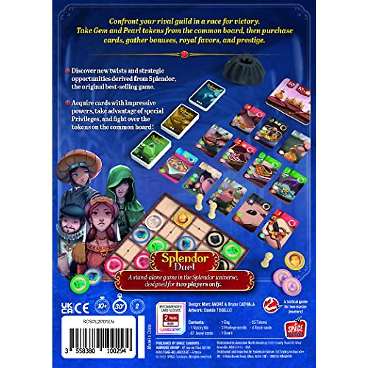 Space Cowboys Splendor Duel Board Game - Strategy Game for Kids and Adults, Fun Family Game Night Entertainment, Ages 10+, 2 Players, 30-Minute Playtime, Made