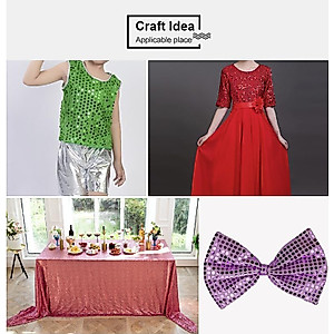 YYCRAFT Dot Sequins On Metallic Mesh Fabric by The Yard Seasonal Fabric 43" Wide 2 Yards, Decoration, Backdrop-Orange