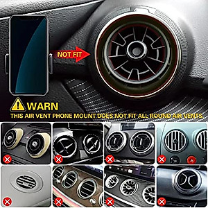 Phone Mount for Car, Car Phone Holder Mount Clip Mount Phone Holder, Car Vent Phone Mount for Car Cellphone Stand Air Vent for Smartphone, iPhone, Automobile Cradles Universal【Metal Hook】