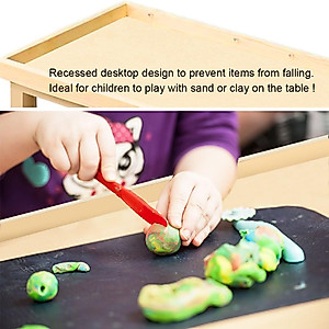 Swity Home Sensory Table 31x21x16 Inch Kids Activity Table with Blackboard & Whiteboard Desktop, Wooden Kids Play Table Art Table Desk for Toddlers Ages 1-12 to Study, Drawing, Craft, Play Sand, Meals