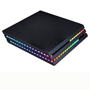 eXtremeRate RGB LED Light Strip for PS4 Pro Console, 7 Colors 29 Effects DIY Decoration Accessories Flexible Tape Lights Strips Kit for ps4 Pro Console with IR Remote