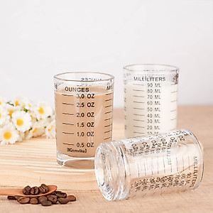 Shot Glass Measuring Cup 3 Ounce/90ML Liquid Heavy High Espresso Glass Cup Black Line