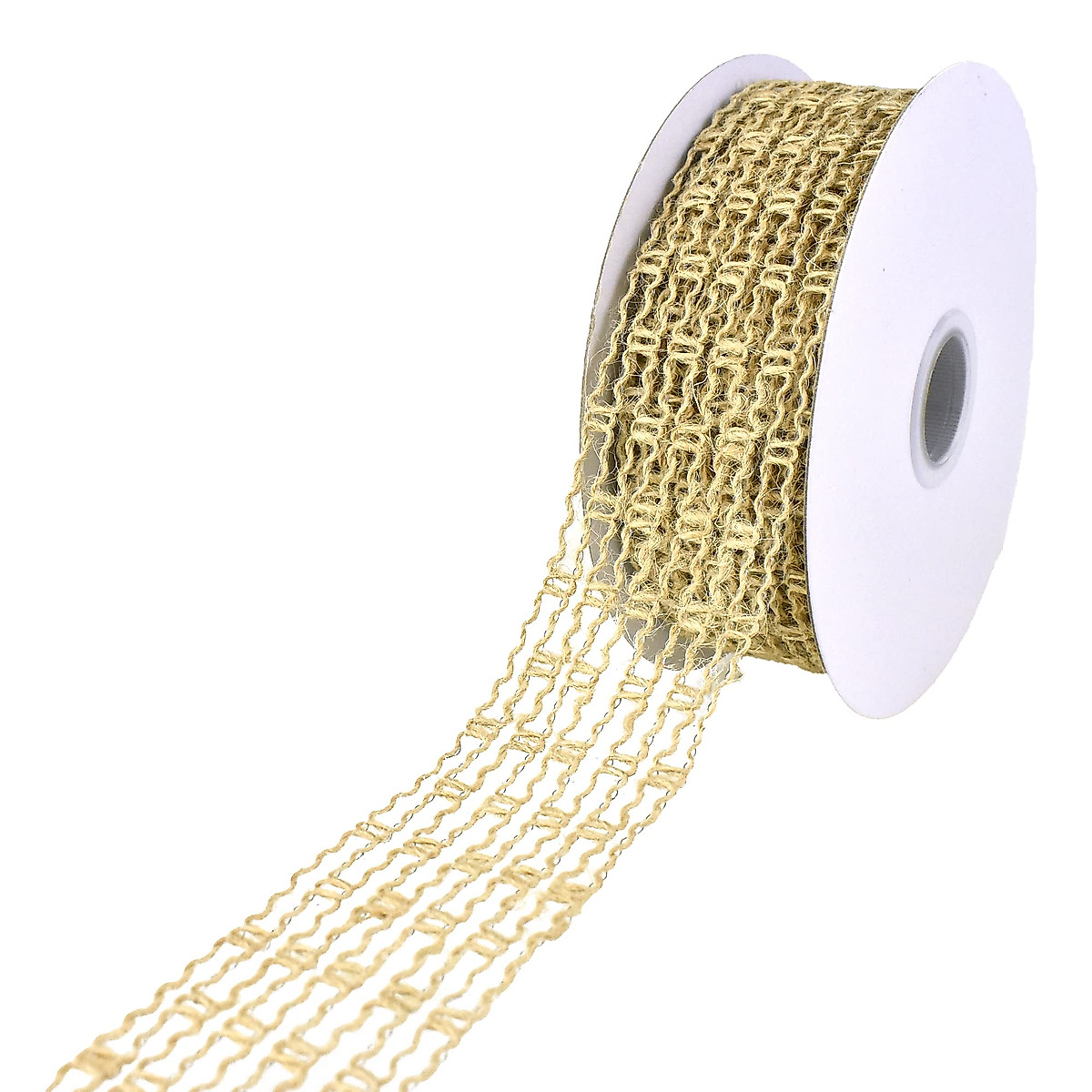 Homeford Christmas Expandable Natural Jute Wired Ribbon, 1-1/2-Inch, 10-Yard