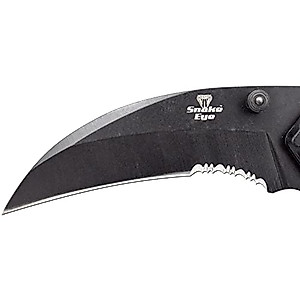 Snake Eye Tactical Assisted Karambit Style EDC Opening Metal Folding Hunting Camping Survival Knife (BK)
