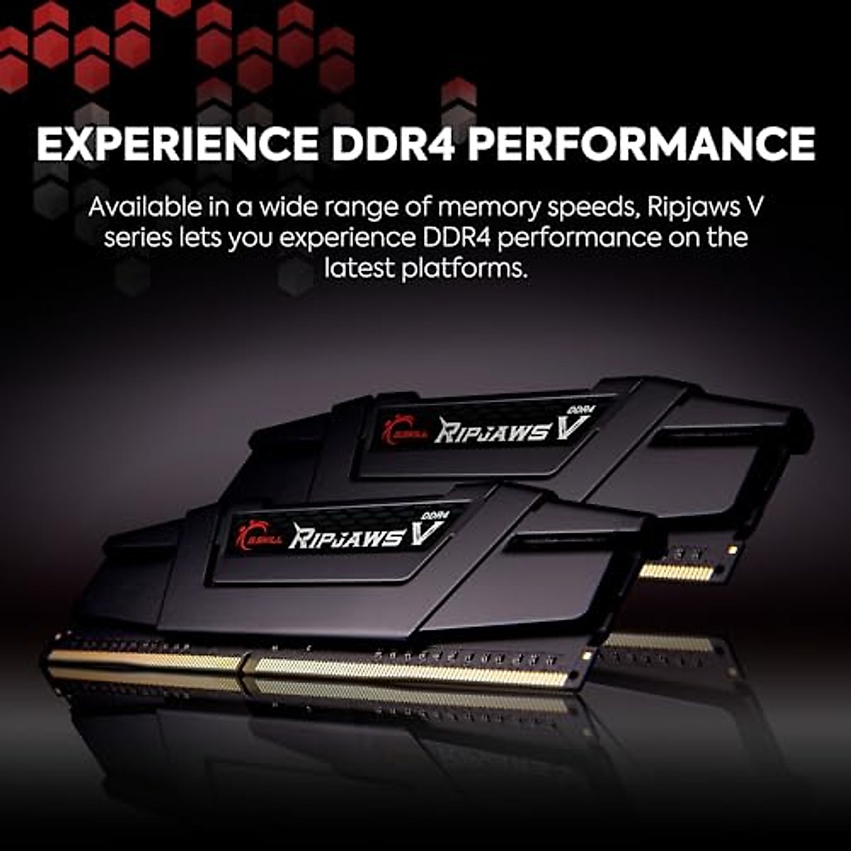 G.SKILL Ripjaws V Series (Intel XMP) DDR4 RAM 16GB (2x8GB) 3200MT/s CL16-18-18-38 1.35V Desktop Computer Memory UDIMM - Black (F4-3200C16D-16GVKB)