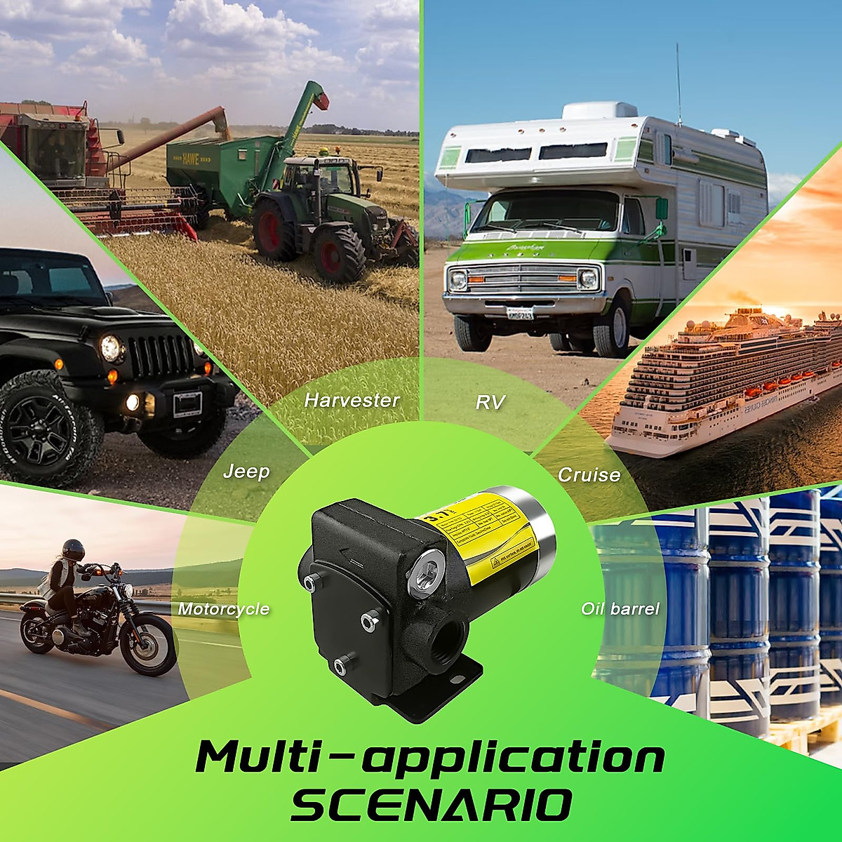 110V Automatic Gasoline Fuel Transfer Pump with Forward and Reverse Pumping, 2.3/3.7 GPM Portable Self-priming Fuel Oil Transfer Pump for Gasoline, Diesel, Kerosene, Biodiesel and More