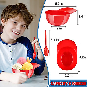 24 Pieces Baseball Helmet Ice Cream Snack Bowl 8 oz Mini Baseball Cap Bowls Mini Plastic Sundae Bowls Kid Helmet Bowl with 24 Dessert Spoons for Birthday Party Supplies (Red, Blue, Black, White)