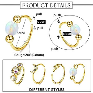 JOERICA 18 Pcs 20G Nose Rings Studs 316L Stainless Steel Nose Rings Hoop for Women Cute Evil Eye Heart Butterfly Opal CZ Nose Piercing Jewelry L Shaped Nose Ring Stud Set
