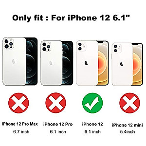 LSL Compatible iPhone 12 Black and White Butterfly Case, Translucent Matte Soft TPU Bumper Case Cute Black and White Butterfly Print Pattern Design Hard PC Back Clear Case 6.1 Inch
