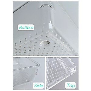NEETBU 3 Pack Drawer Organizer Clear Plastic Storage Tray For Flatware &Utensil Cosmetics,Makeup Tools, Jewelries,Office Supplies (9”X6”X2”)
