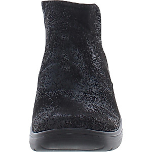 BZees Womens Weekend Faux Suede Shimmer Ankle Boots Black 8.5 Medium (B,M)