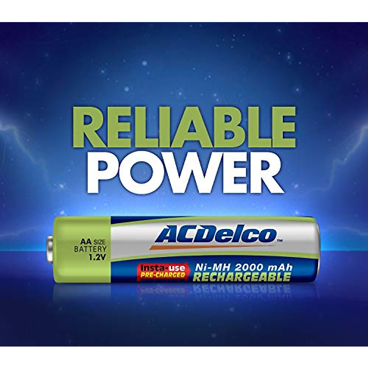 ACDelco 2-Hour Fast Battery Charger Includes AA Rechargeable Batteries and Car Adapter, 4 Count